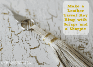 Easy-to-Make Leather Tassel Key Ring with Gold Trim - The How-To Home