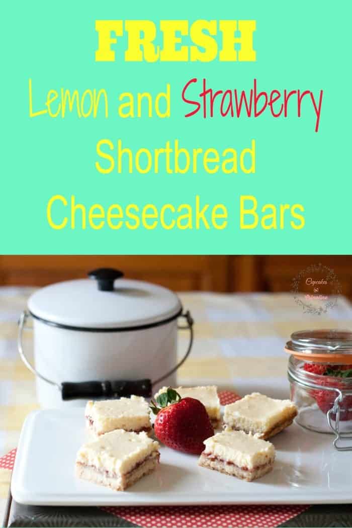 Strawberry and Lemon Shortbread Cheesecake Bars - The How-To Home