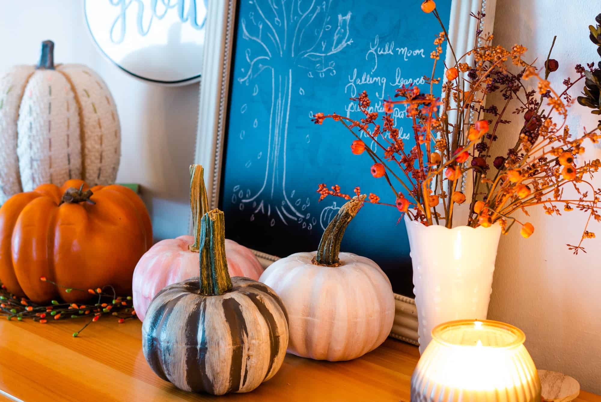 Painted Dollar Store Pumpkins - The How-To Home