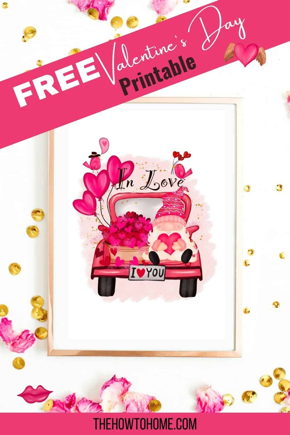 Darling Pink Vintage Truck Valentine's Day Printable - The How-To Home