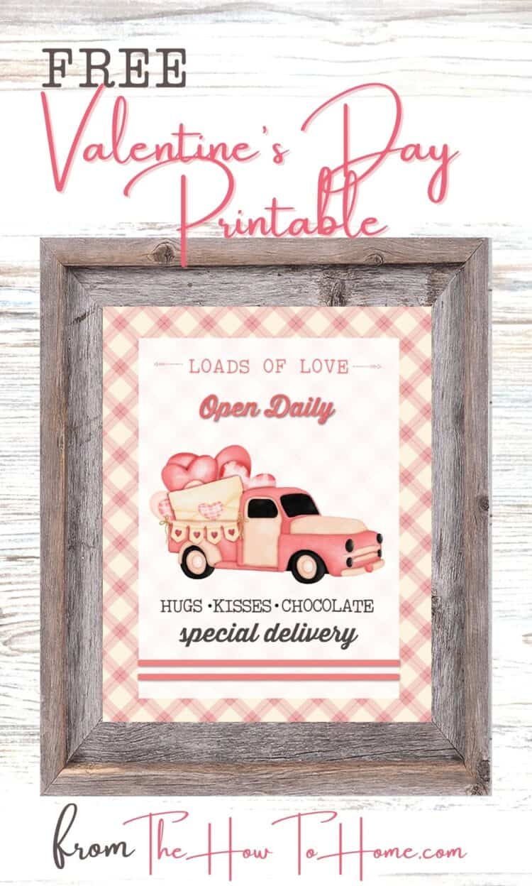 Darling Pink Vintage Truck Valentine's Day Printable - The How-To Home