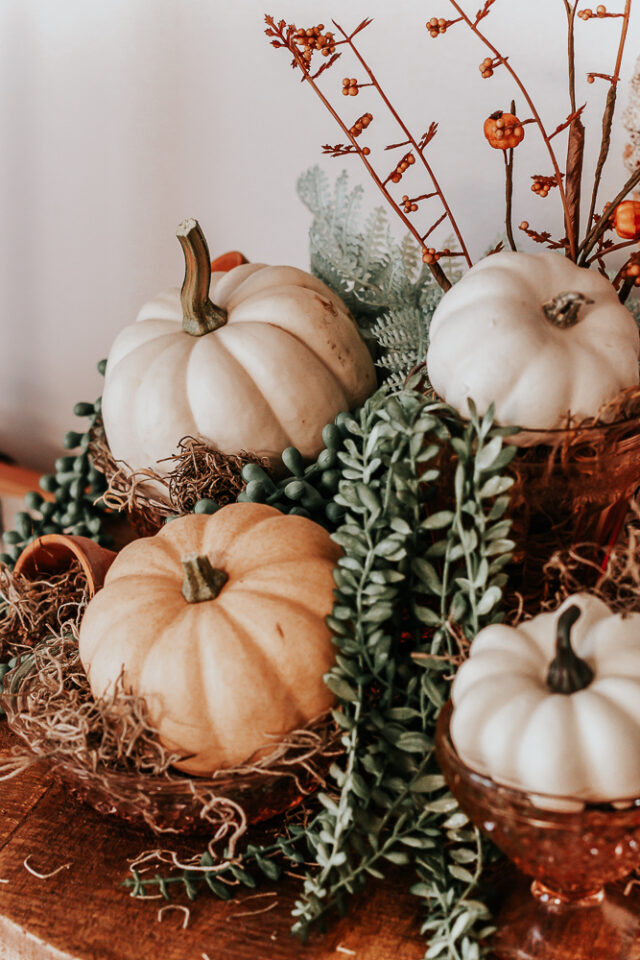 How to Make an Autumn Display with Depression Glass - The How-To Home