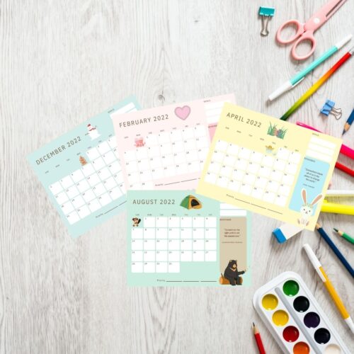 Free Printable 2022 Calendar for Kids, At-A-Glance, and Monthly - The ...