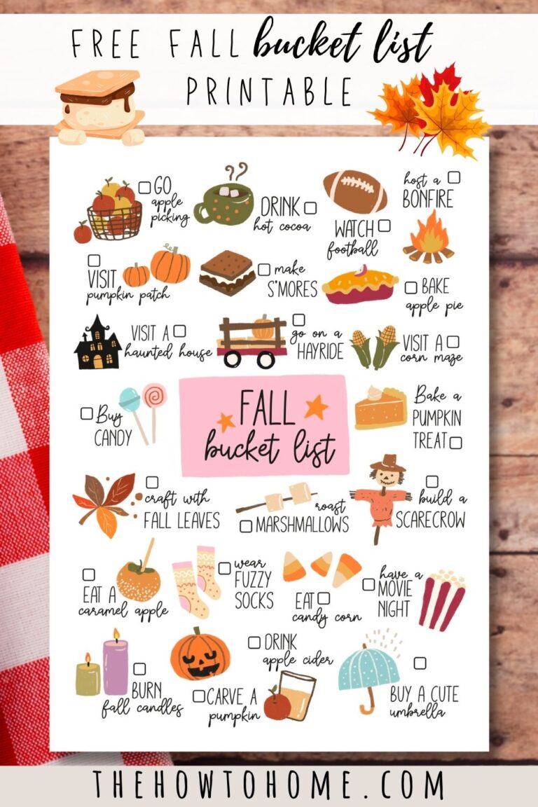 Cute Fall Bucket List Printable - The How-To Home