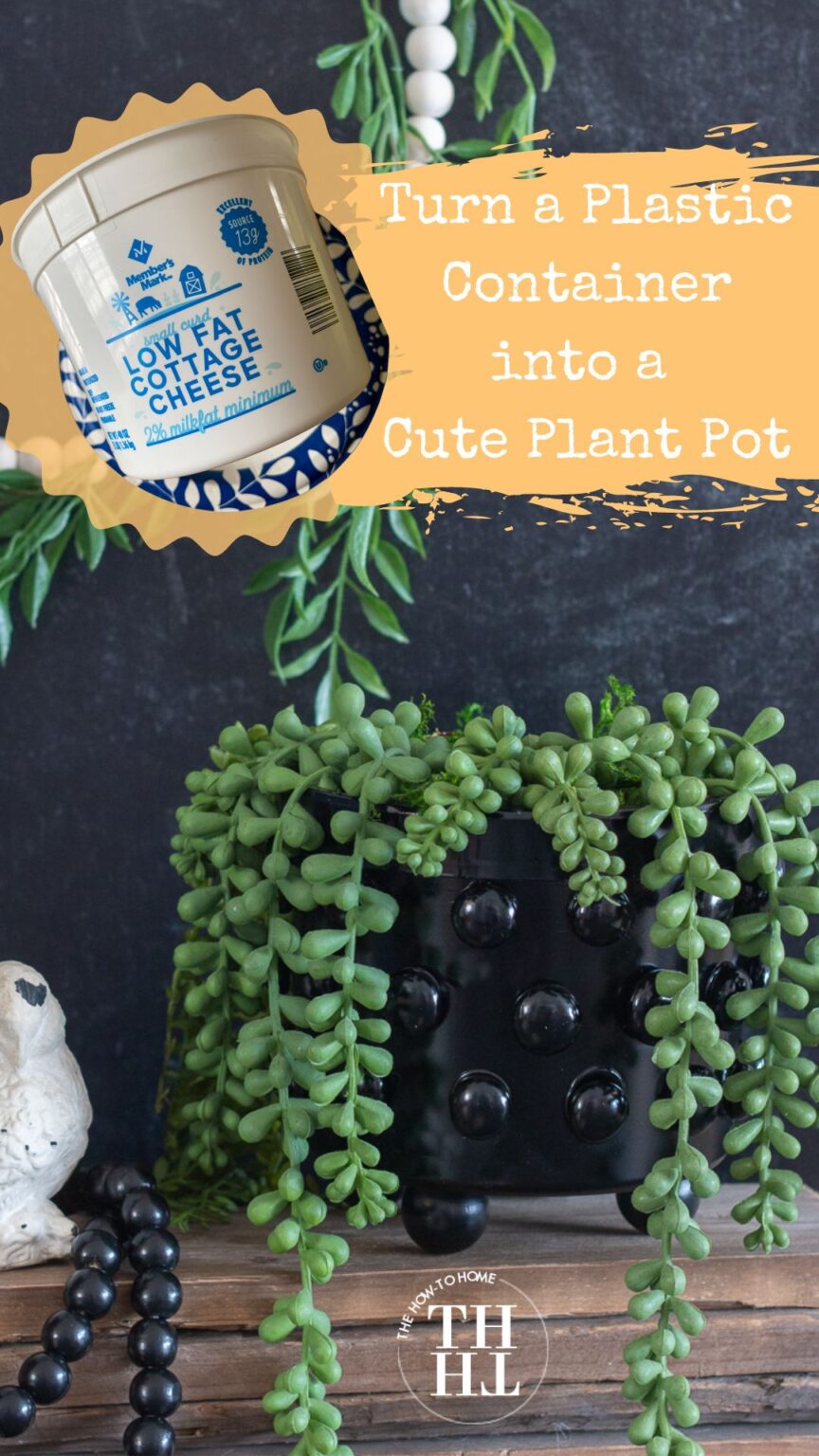 Turn a Plastic Container into a Cute Planter Pot - The How-To Home