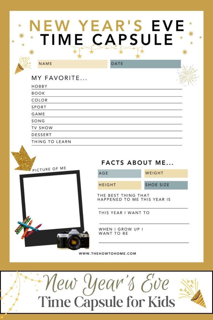 Free New Year's Time Capsule Printable for Kids - The How-To Home