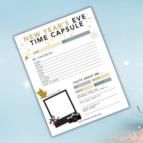 Free New Year's Time Capsule Printable for Kids - The How-To Home