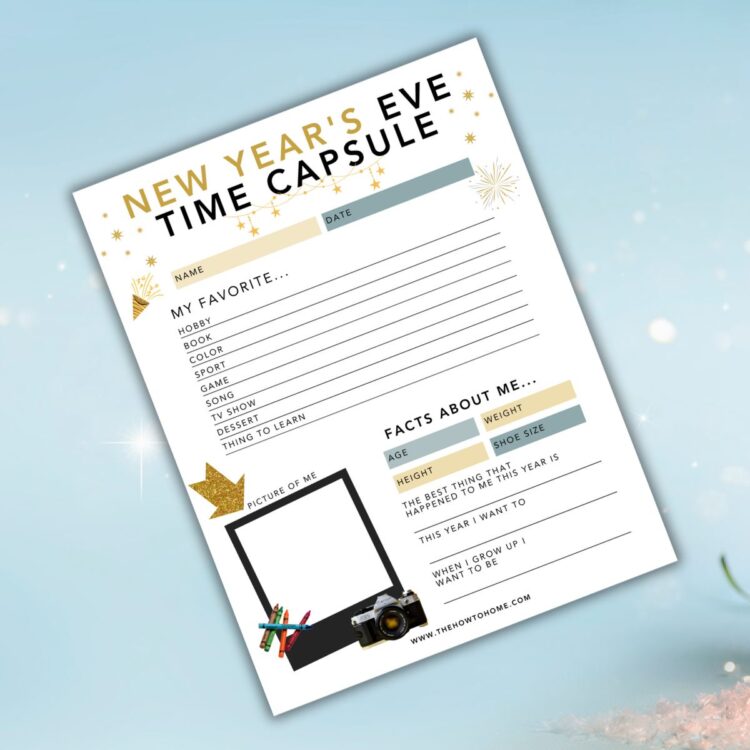 Free New Year's Time Capsule Printable for Kids - The How-To Home